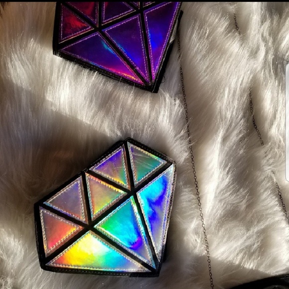 Bags | Holographic Diamond Shape Bag | Poshmark